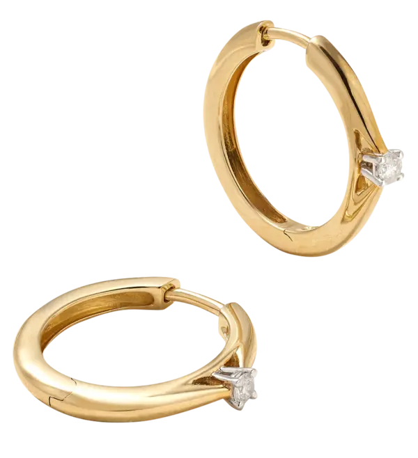 Yvonne Léon 14k Diamond Hoop Earrings - Gold