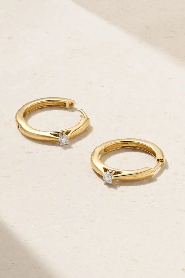 Yvonne Léon 14k Diamond Hoop Earrings