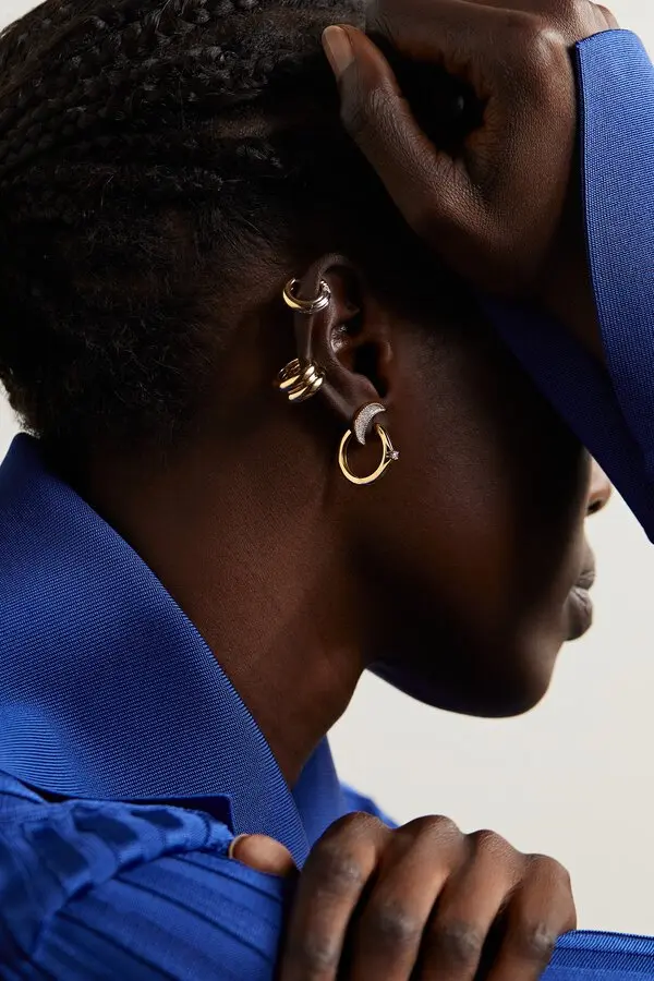 Yvonne Léon 14k Diamond Hoop Earrings