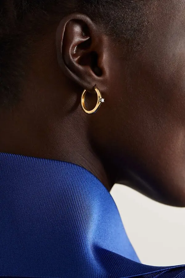 Yvonne Léon 14k Diamond Hoop Earrings