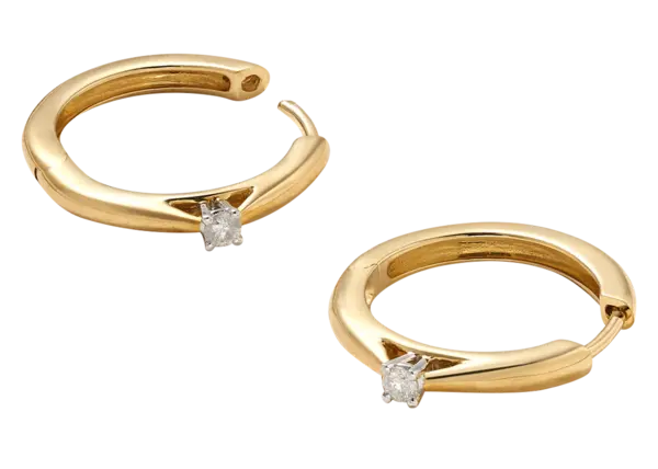Yvonne Léon 14k Diamond Hoop Earrings