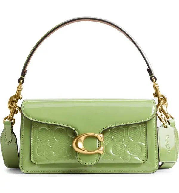 COACH Tabby Signature Patent Leather Shoulder Bag