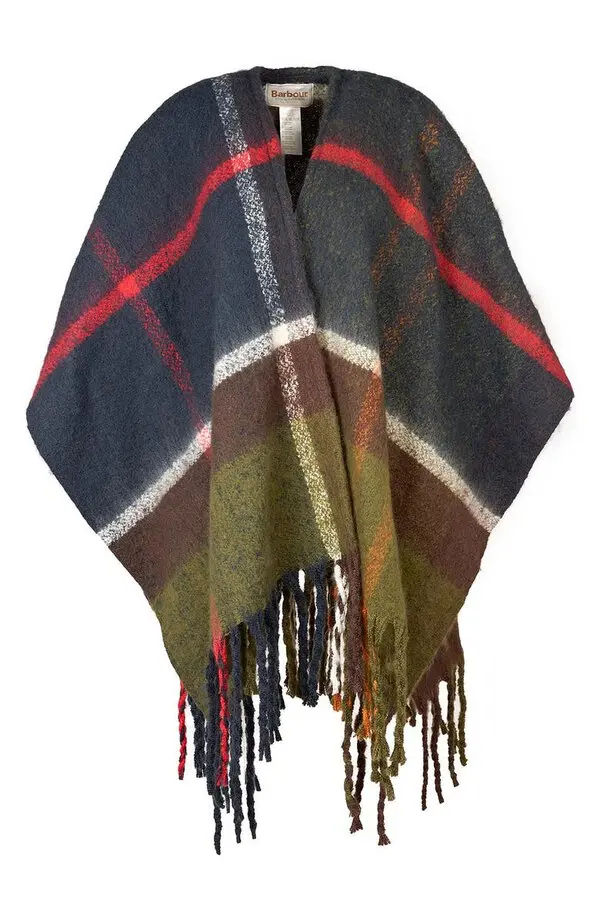 Barbour Isla Bouclé Plaid Shawl