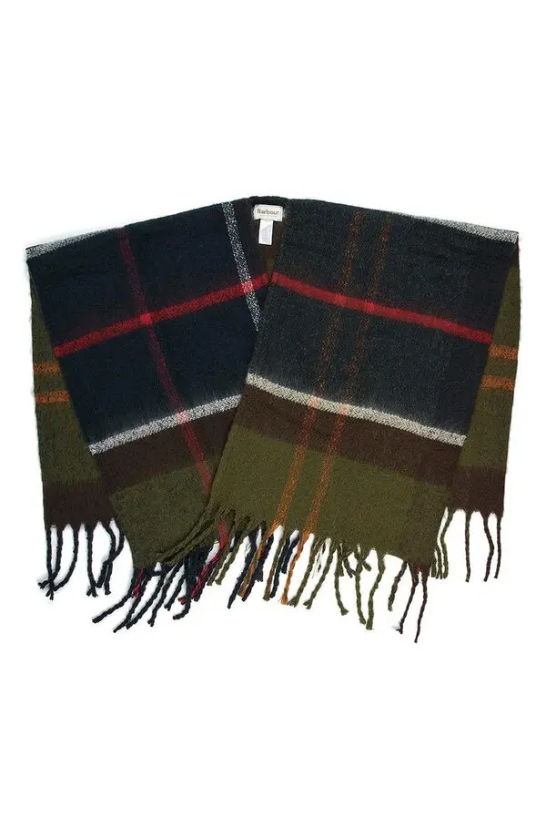 Barbour Isla Bouclé Plaid Shawl