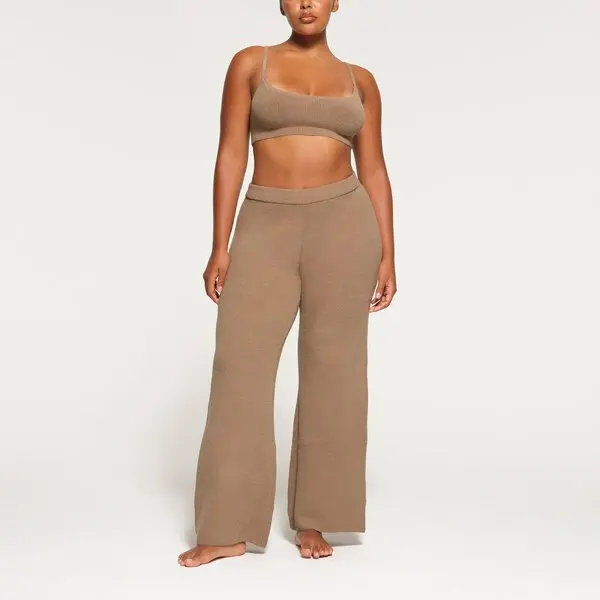 SKIMS Light Cozy Wide Leg Pant - Desert