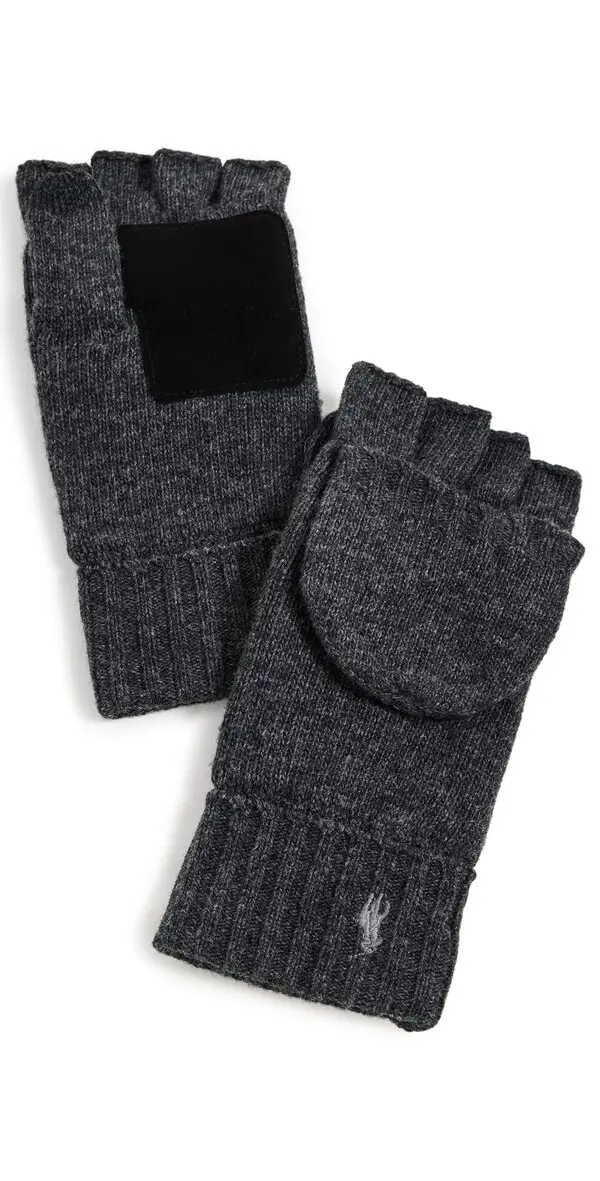 Ralph Lauren Wool Blend Convertible Gloves - Charcoal Heather