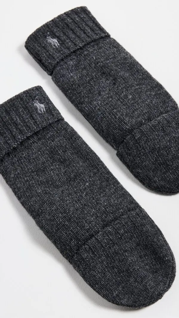 Polo Ralph Lauren Wool Blend Convertible Gloves - Charcoal Heather