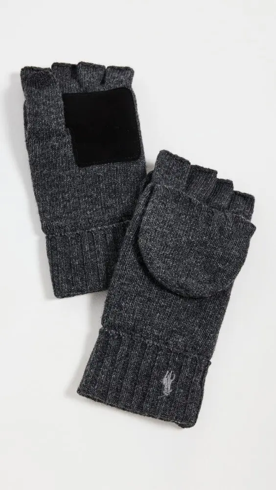 Polo Ralph Lauren Wool Blend Convertible Gloves - Charcoal Heather