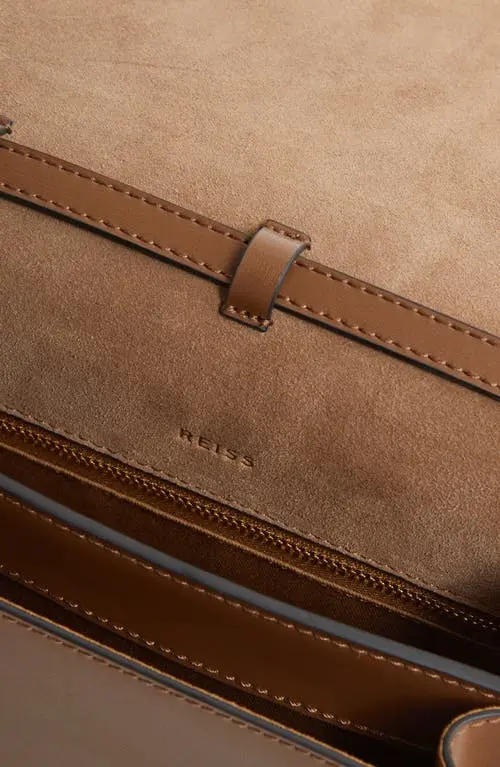 REISS Lexington Leather Crossbody Bag