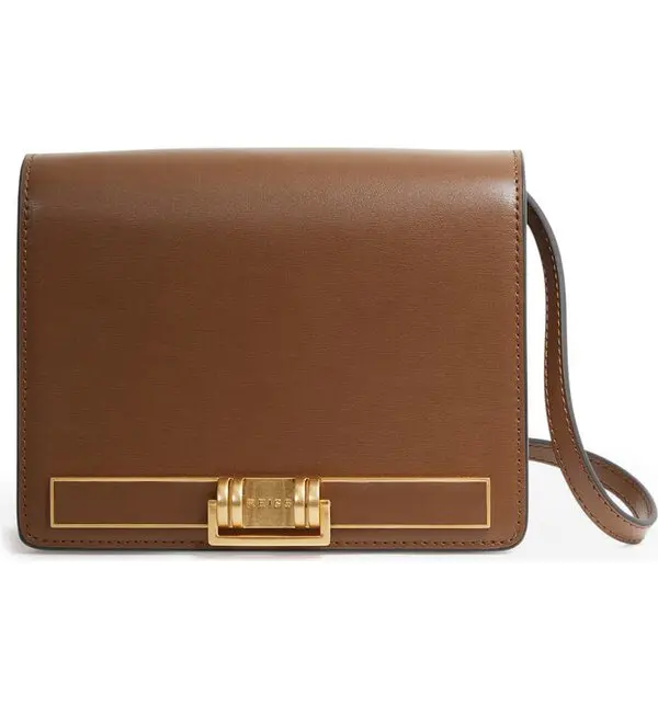 REISS Lexington Leather Crossbody Bag