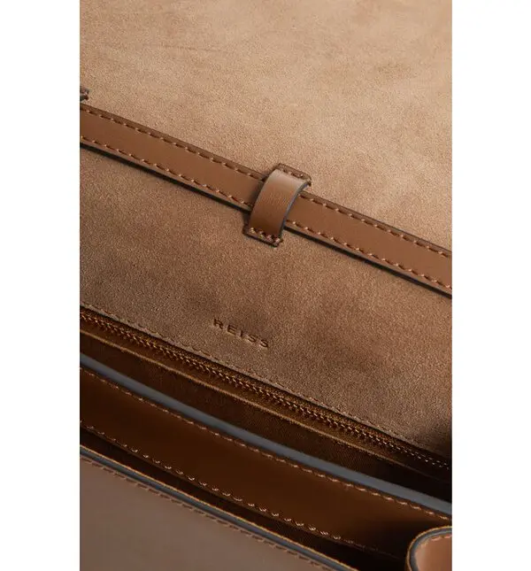 REISS Lexington Leather Crossbody Bag