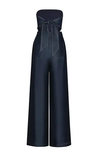 ANDRES OTALORA Berraquera Cutout Denim Jumpsuit Us 4