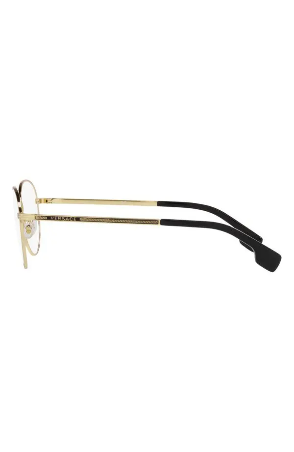 Versace 53mm Round Frame Optical Glasses - Gold