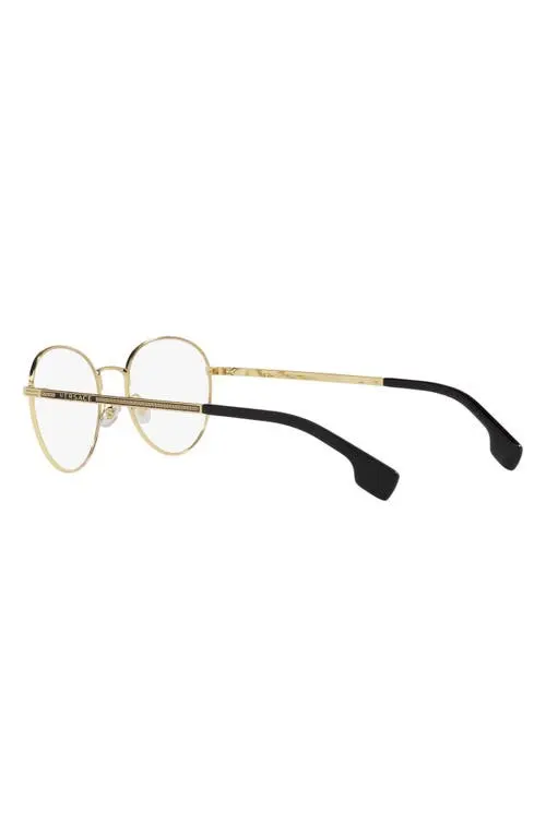 Versace 53mm Round Frame Optical Glasses - Gold