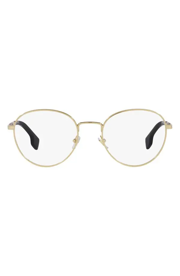 Versace 53mm Round Frame Optical Glasses - Gold