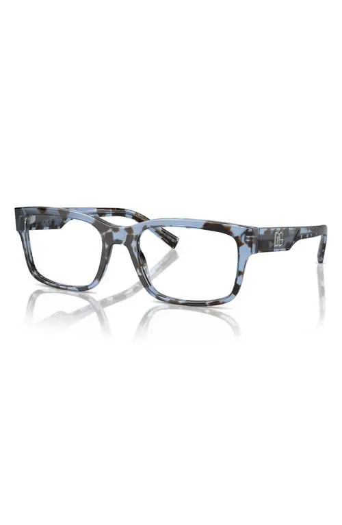 Dolce & Gabbana 57mm Rectangular Eyeglasses - Havana Blue