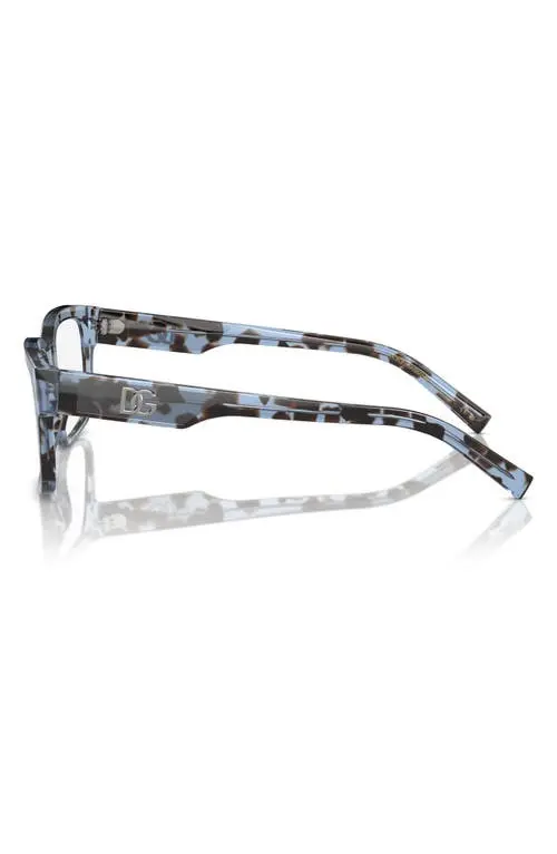 Dolce & Gabbana 57mm Rectangular Eyeglasses - Havana Blue