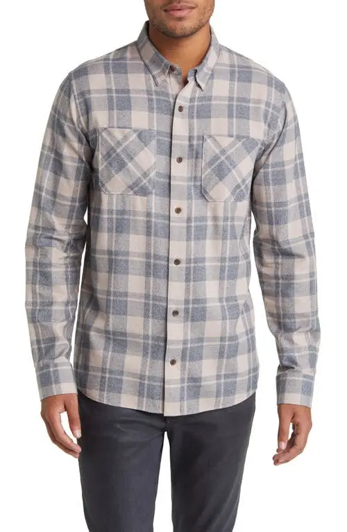 Travis Mathew Cloud Plaid Flannel Button-up Shirt - Portabella/black