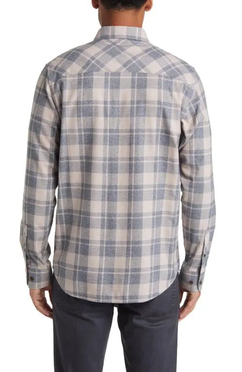 Travis Mathew Cloud Plaid Flannel Button-up Shirt - Portabella/black