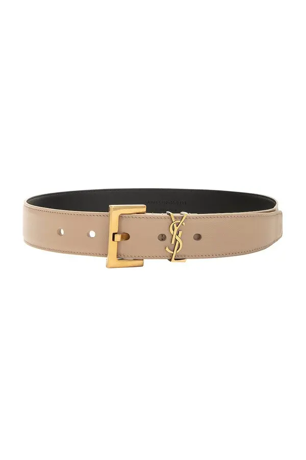 Saint Laurent Monogramme Belt - Dark Beige