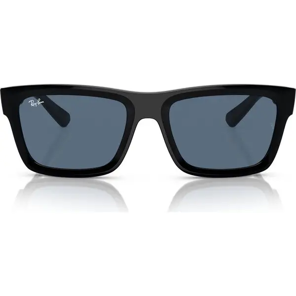 Ray-ban Warren 57mm Rectangular Sunglasses - Black Blue