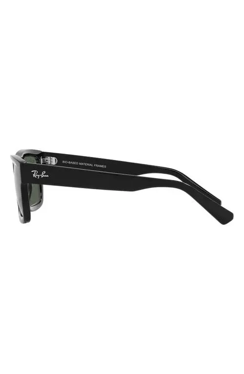 Ray-ban Warren 57mm Rectangular Sunglasses - Black