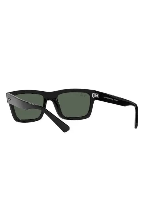Ray-ban Warren 57mm Rectangular Sunglasses - Black