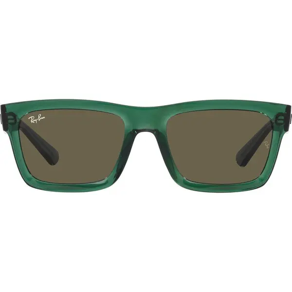 Ray-ban Warren 57mm Rectangular Sunglasses - Transparent Green