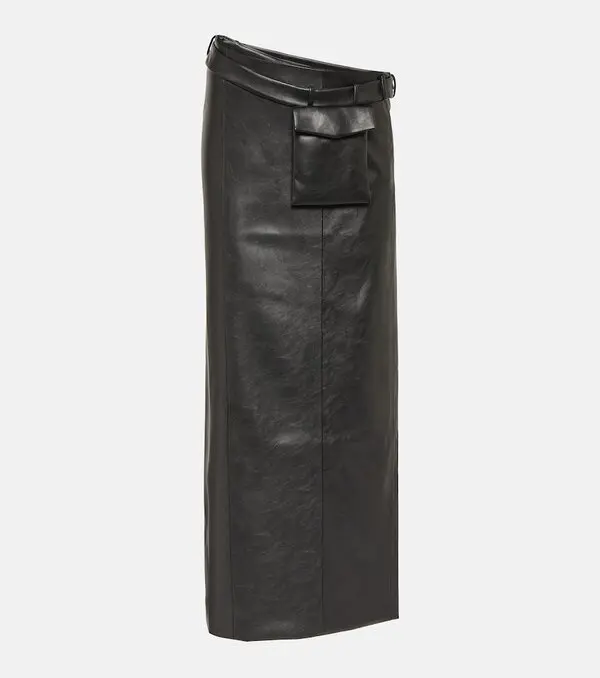 AYA MUSE Atyri Coated Midi Skirt - Black
