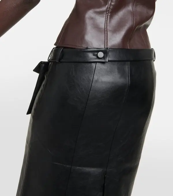 AYA MUSE Belted Coated Midi Skirt
