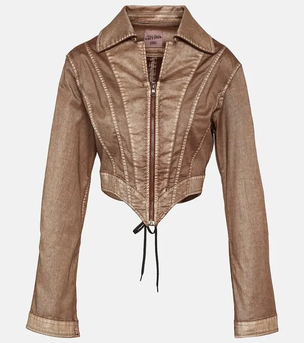 JEAN PAUL GAULTIER X Knwls Cropped Denim Corset Jacket