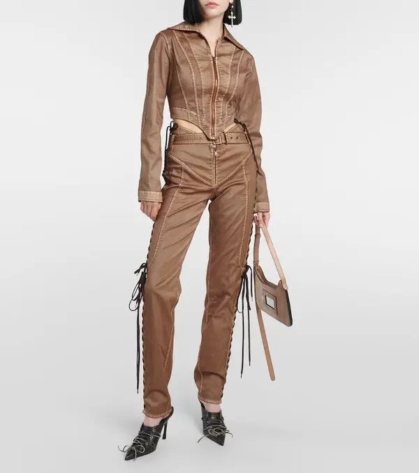 JEAN PAUL GAULTIER X Knwls Cropped Denim Corset Jacket