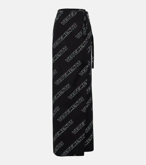 Vetements Logo Cotton Wrap Skirt