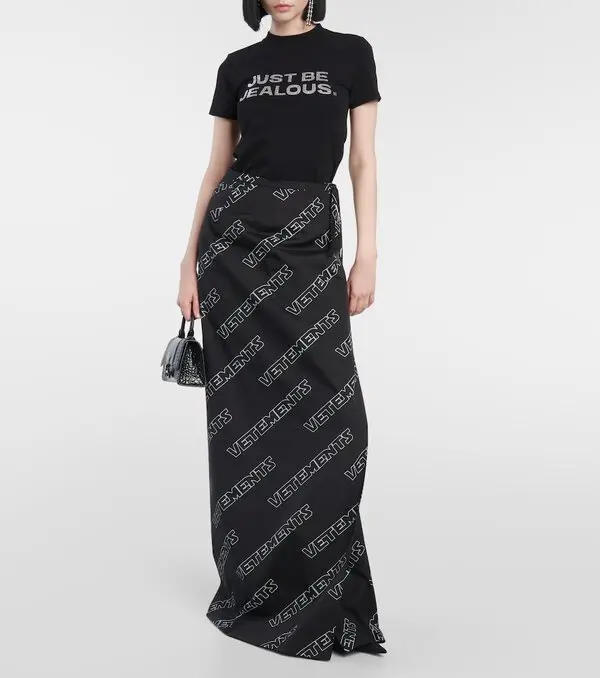 Vetements Logo Cotton Wrap Skirt