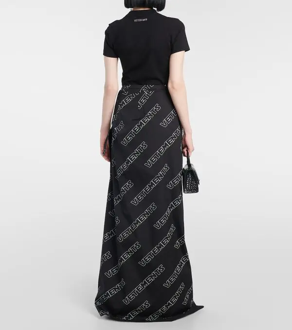 Vetements Logo Cotton Wrap Skirt