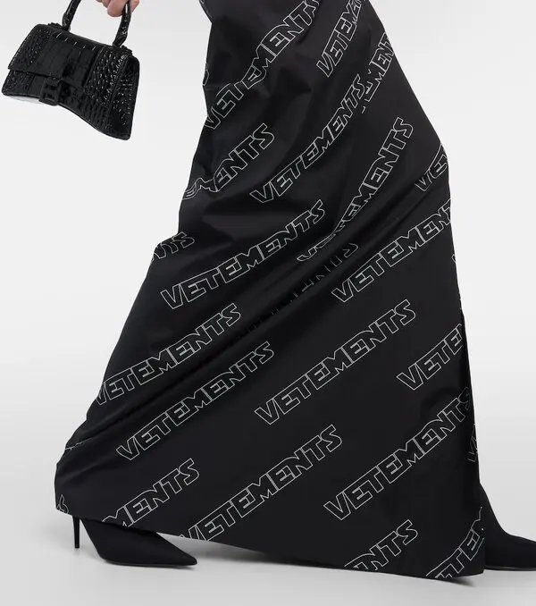 Vetements Logo Cotton Wrap Skirt