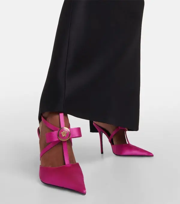 Versace Bow-detail Satin Pumps