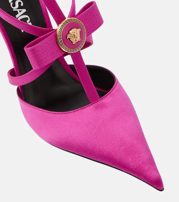 Versace Bow-detail Satin Pumps