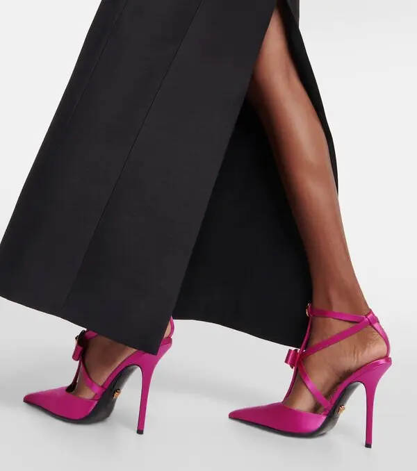 Versace Bow-detail Satin Pumps