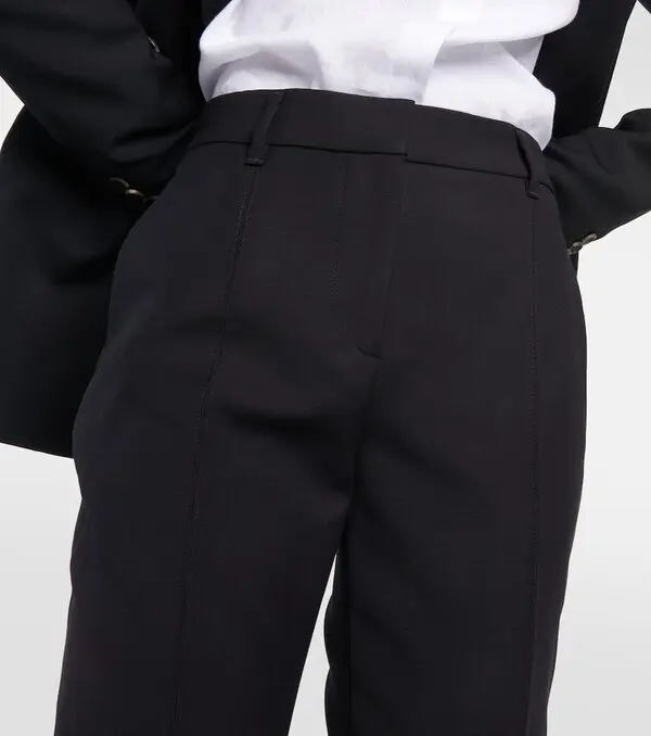 Gabriela Hearst Francisco High-rise Straight Wool Pants - Black