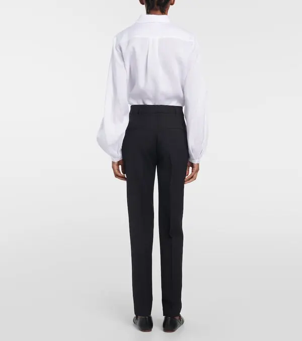 Gabriela Hearst Francisco High-rise Straight Wool Pants - Black