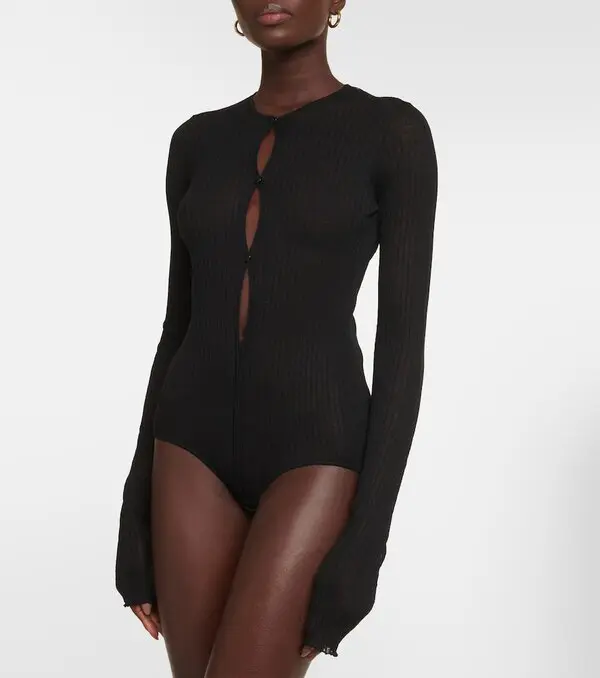 Sportmax Rib-knit Bodysuit - Black