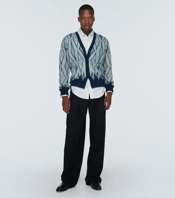 Amiri Argyle Mohair-blend Cardigan