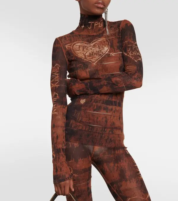 JEAN PAUL GAULTIER X Knwls Printed Mesh Top