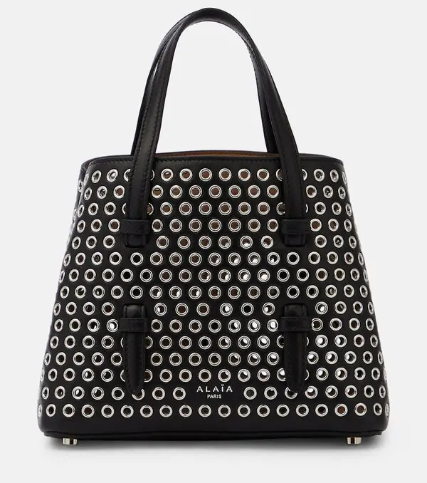 Alaïa Mina 20 Embellished Leather Tote Bag - Black