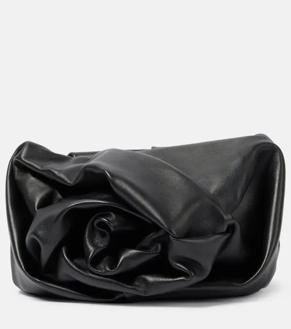 Burberry Rose Leather Clutch - Black