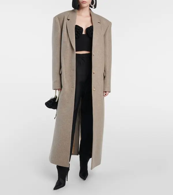 Magda Butrym Wool, Cashmere And Silk Coat - Brown