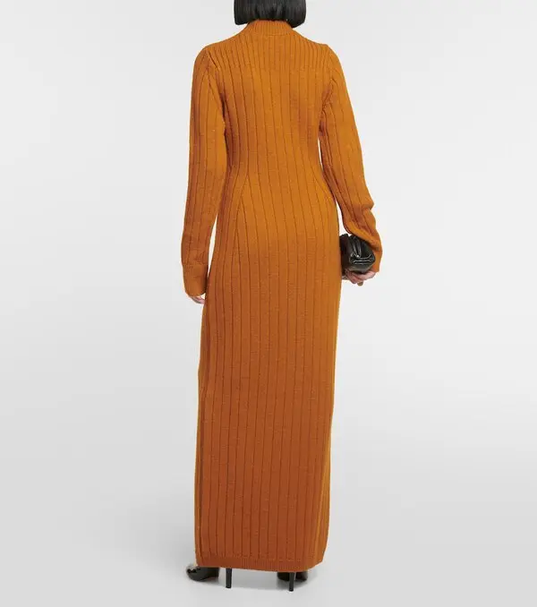 Dries Van Noten Teagan Cable-knit Wool Maxi Dress