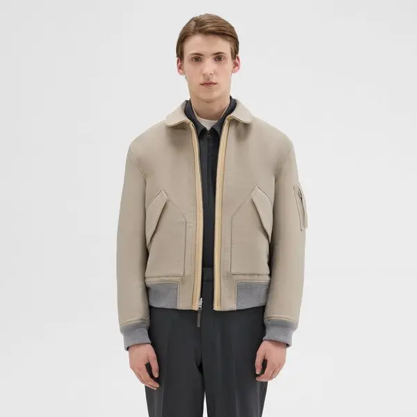 Theory Recycled Poly Reversible Bomber Jacket In Grey - 40% Off