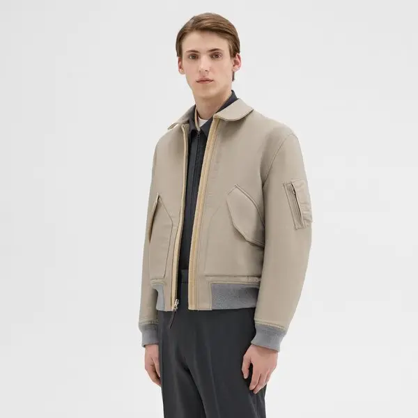 Theory Recycled Poly Reversible Bomber Jacket In Grey - 40% Off
